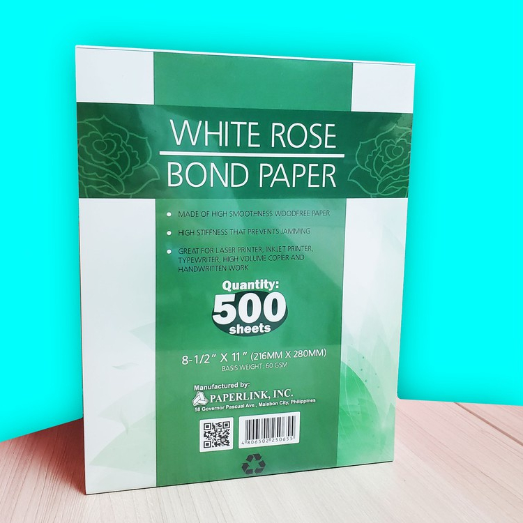 White Rose Bond Paper Subs.16 (60GSM) 500 Sheets 8-1/2" x 11" (216mm x ...
