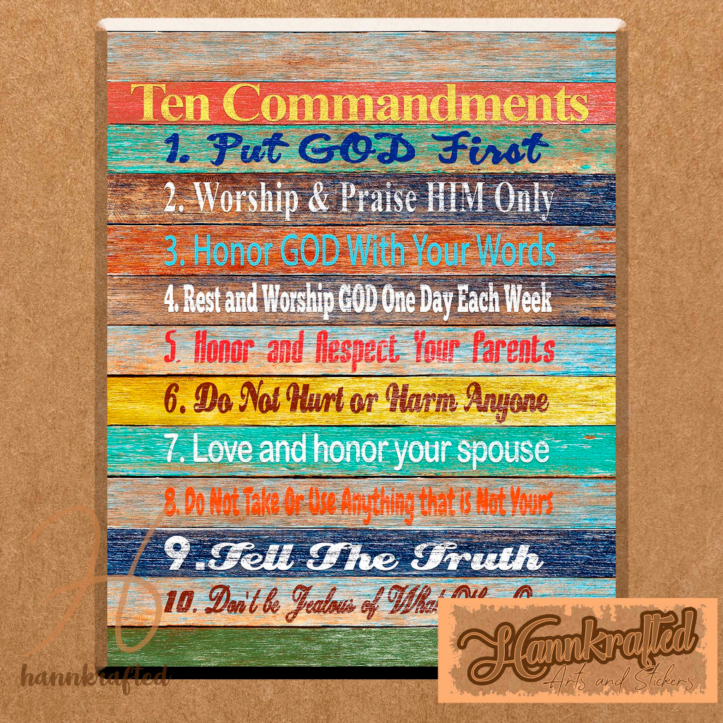 10 Commandments Poster Decoration Sintra Board/Waterproof Sticker ...