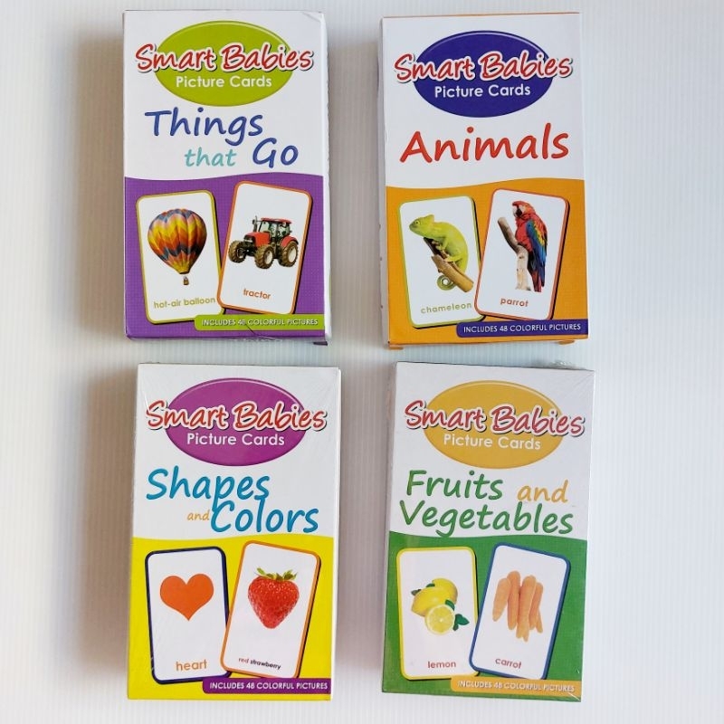 Smart Babies Picture Flashcards - Animals, Things that Go, Shapes and ...