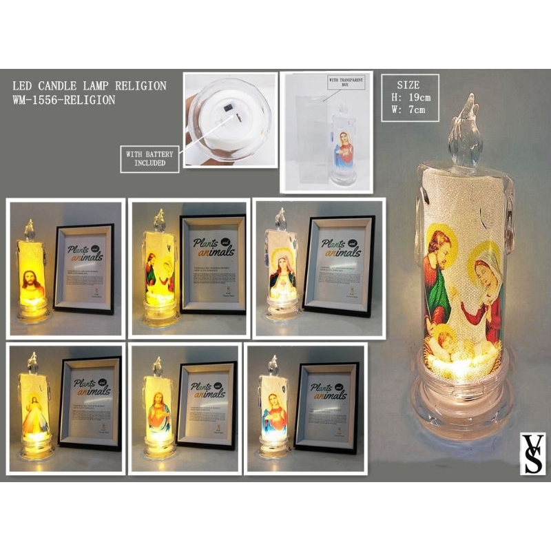 [VS] LED Flameless Candle Lamp Prayer Candle,Devotional Religious (WM ...