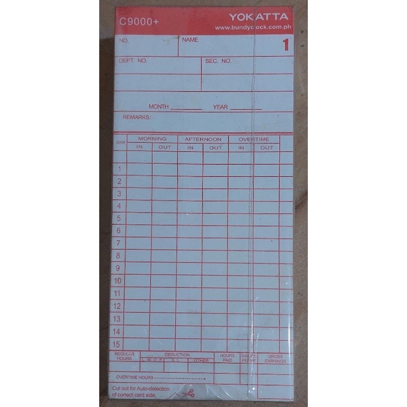 ELECTRONIC TIME RECORDER CARD 100 pcs | Shopee Philippines