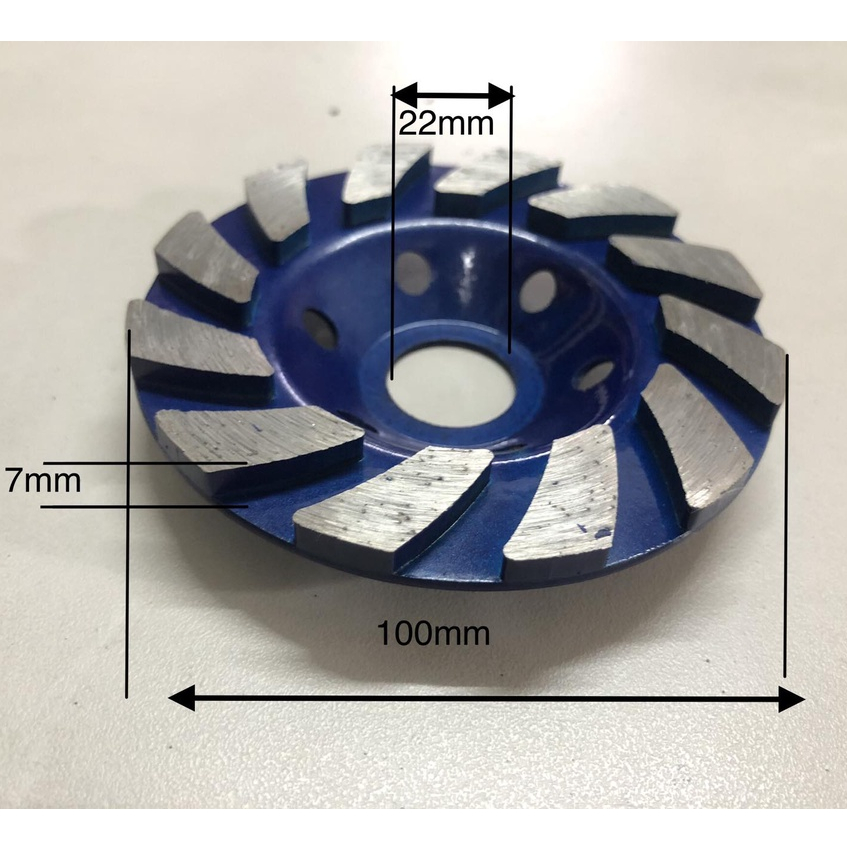 12 SEG 4 INCH CONCRETE TURB STONE TILES CEMENT GRINDING CUP WHEEL DISC ...