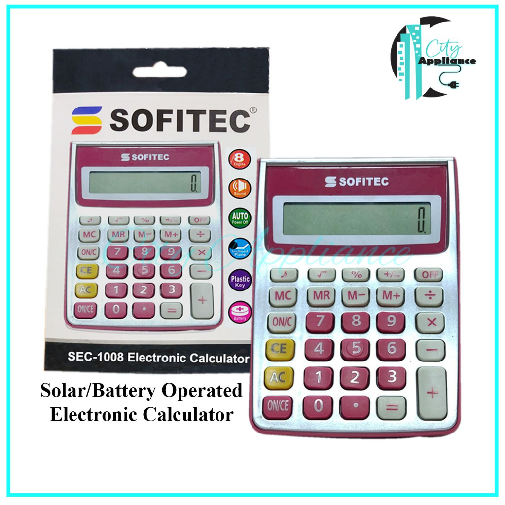 2 in 1 Electronic Calculator with 12 Digits Display Solar Panel and ...