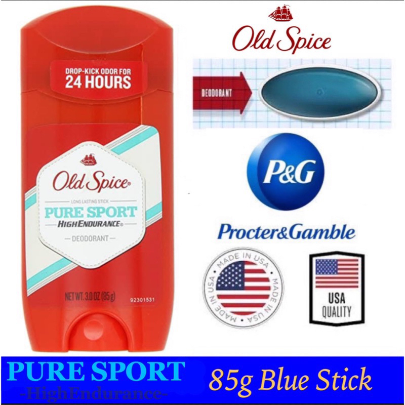 Old Spice Pure Sport Deodorant (Blue Stick - 85g) | Shopee Philippines