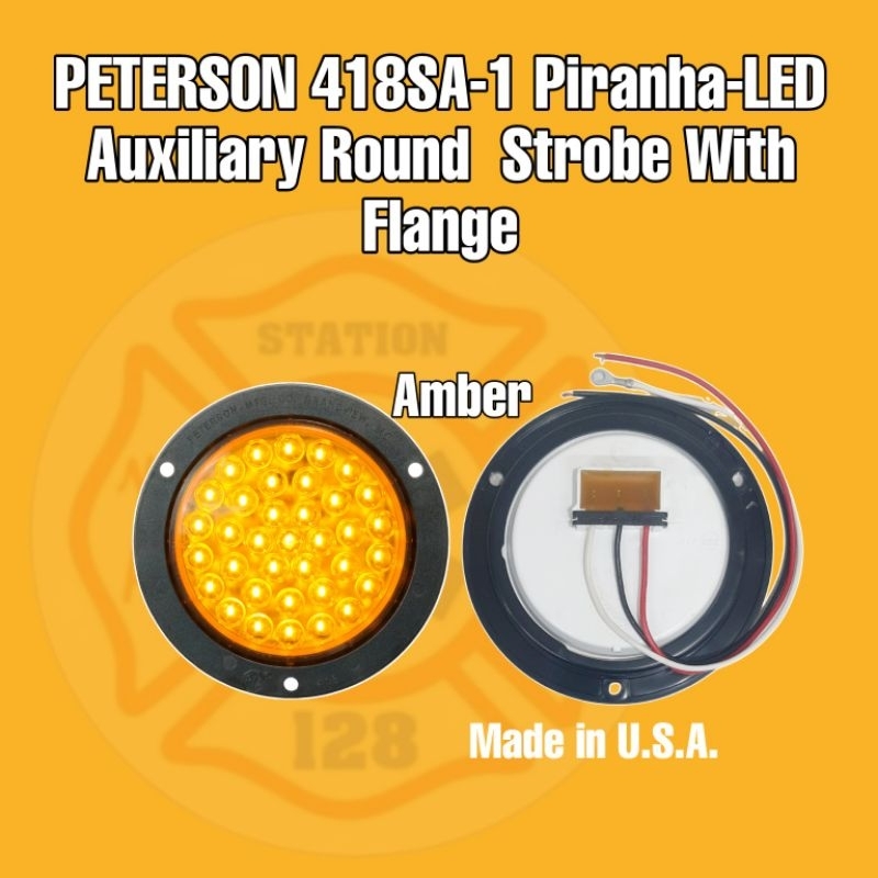 Auxiliary Round-LED Strobe With Flange PETERSON 418SA-1 Piranha ...