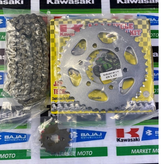 SPROCKET CHAIN SET Kawasaki Barako 15T 42T 428 Genuine RKM428108X1542T | Shopee Philippines