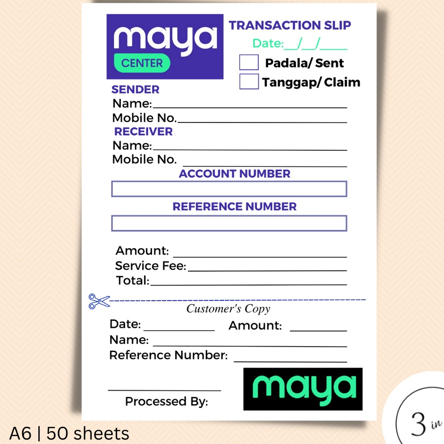 Maya Transaction Slip A6 Notepad | Shopee Philippines