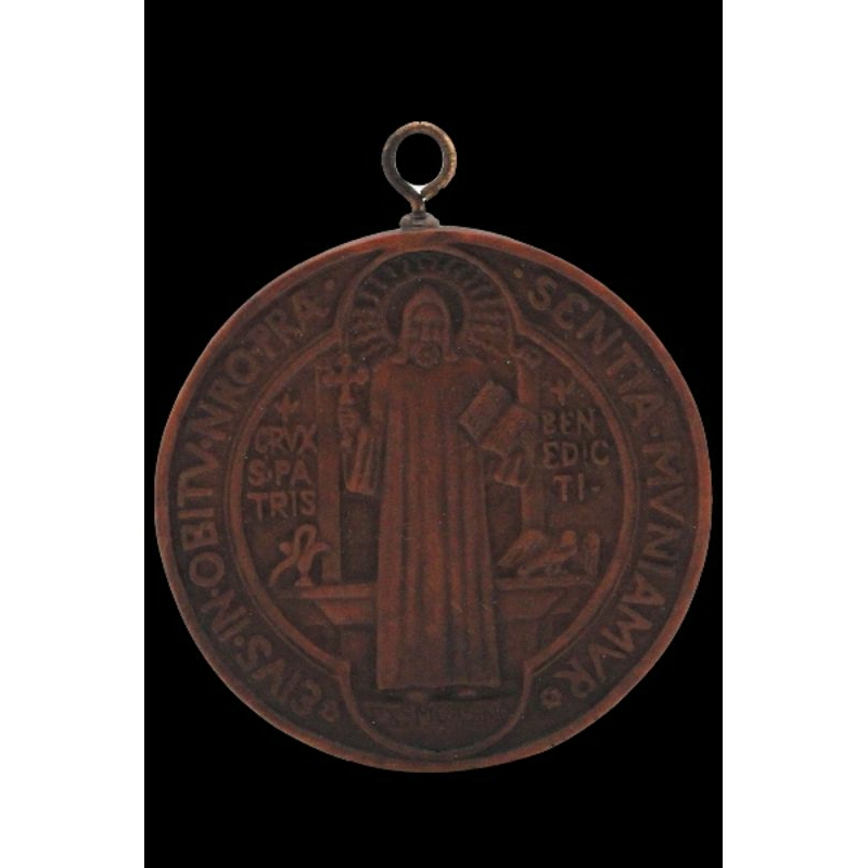SAINT BENEDICT MEDAL (Resin wood design)( 89mm) | Shopee Philippines