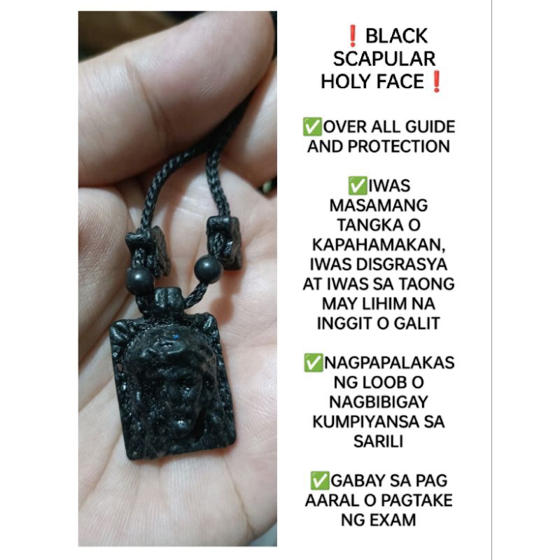 Black Scapular Necklace Blessed ready to use | Shopee Philippines