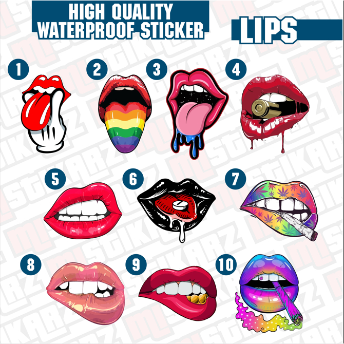 Lips Vinyl Waterproof Sticker | Shopee Philippines