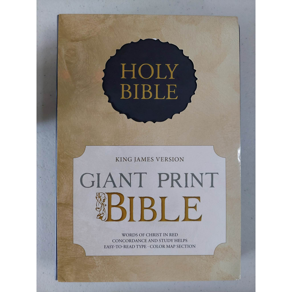 King James Version (KJV) Giant Print Simulated Gray Leather Holy Bible ...