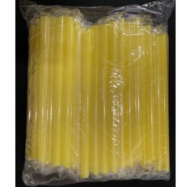 [100pcs] Yellow Boba Sago Straw 23cm Individually wrapped | Shopee ...