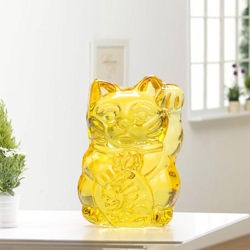 Citrine Crystal Lucky Cat Figurine Japan Cats Statue Good Luck Feng ...