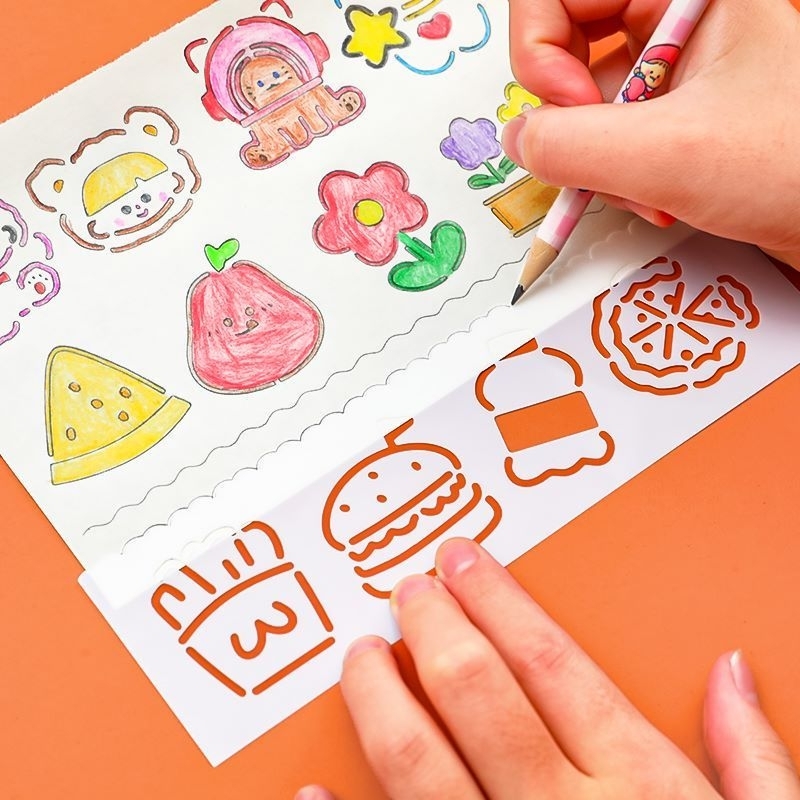 4Pcs Drawing Stencils Set Baby Toy Arts Crafts Painting Model Rulers ...