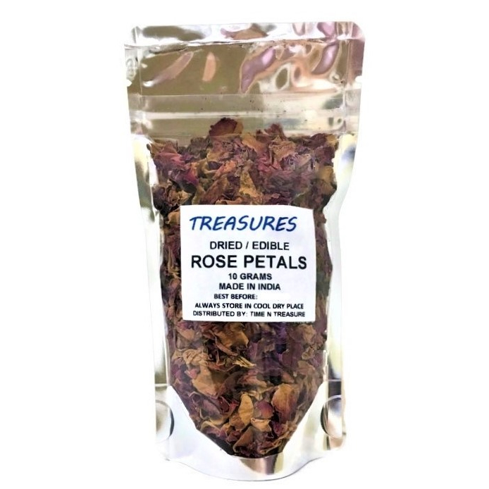 Treasures Rose Petals - Dried / Edible - Sukha Gulab Phool - 100% Pure ...