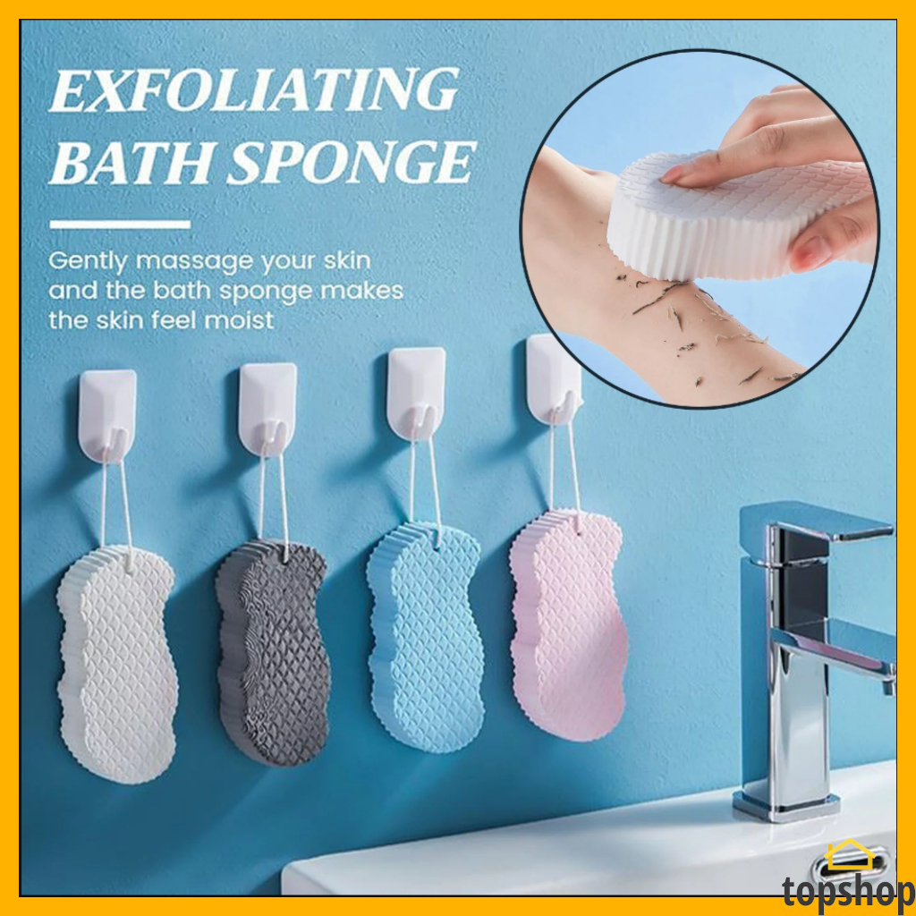 TOPSHOP Exfoliate Soft Sponge Body Scrubber for Baby Adults Bath Scrub ...