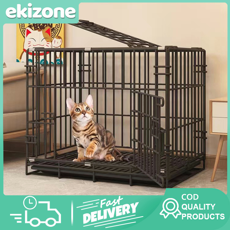 19.7''x14.6''x15.7'' Cat Cage,Foldable Large Space with Tray Indoor ...
