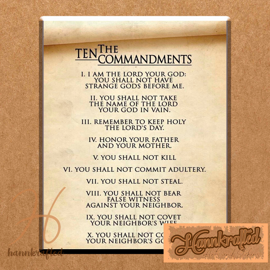 10 Commandments Poster Decoration Sintra Board/Waterproof Sticker ...