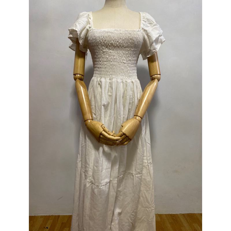 Seniora (L-2XL) Maxi Linen & SENEPA Smocking Dress (PLUS SIZE) | Shopee ...