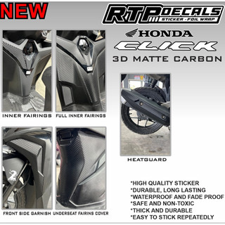 Full Inner Fairings 3D Carbon Fiber Accent For Honda Click V2 Decals ...