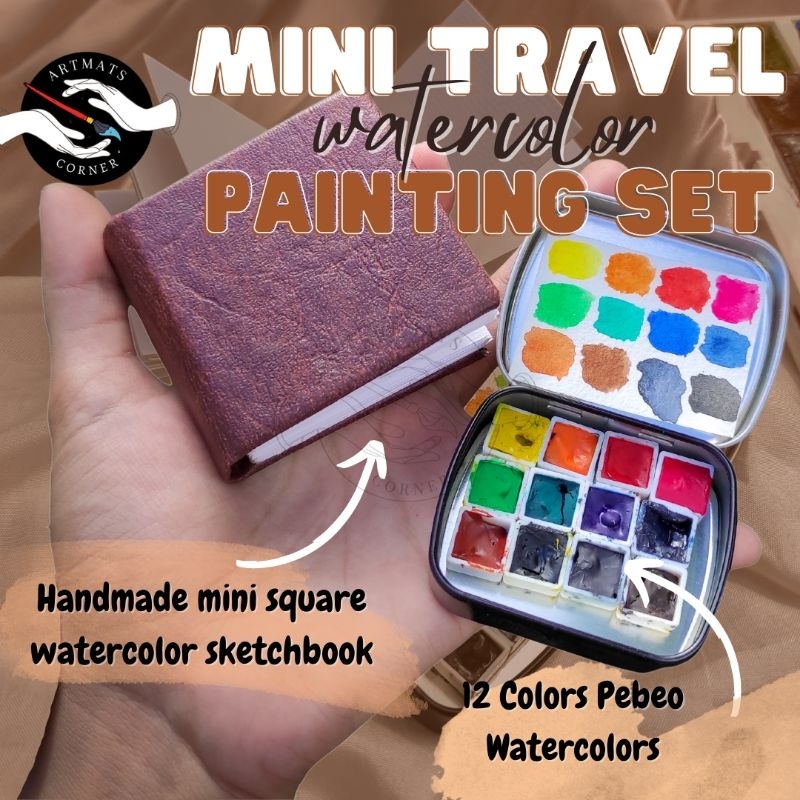 TRAVEL KIT - Watercolor and Gouache Mini Painting Kit with Handmade ...