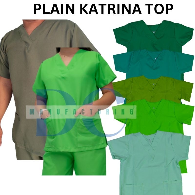 DC Plain Scrub Suit Upper/Top Only/Medical, nurse, yaya uniform ...