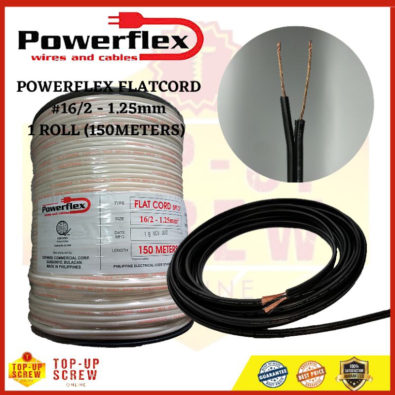 POWERFLEX FLATCORD Duplex Extension Wire | Pure Copper | #16/2 | Sold ...