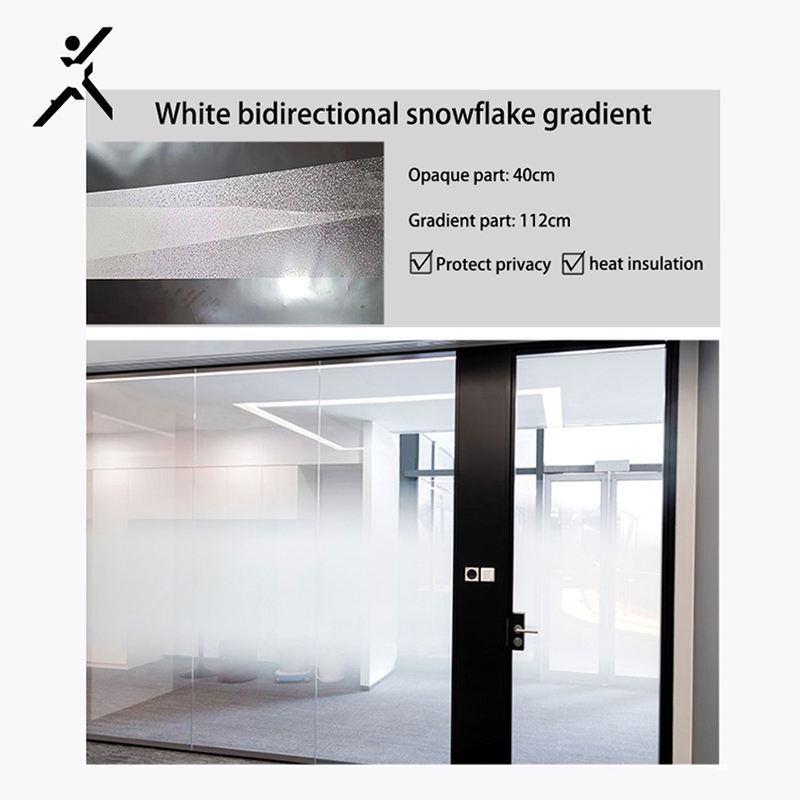 Gradient Glass Film Office Door Partition Sticker Decorative One-Way ...