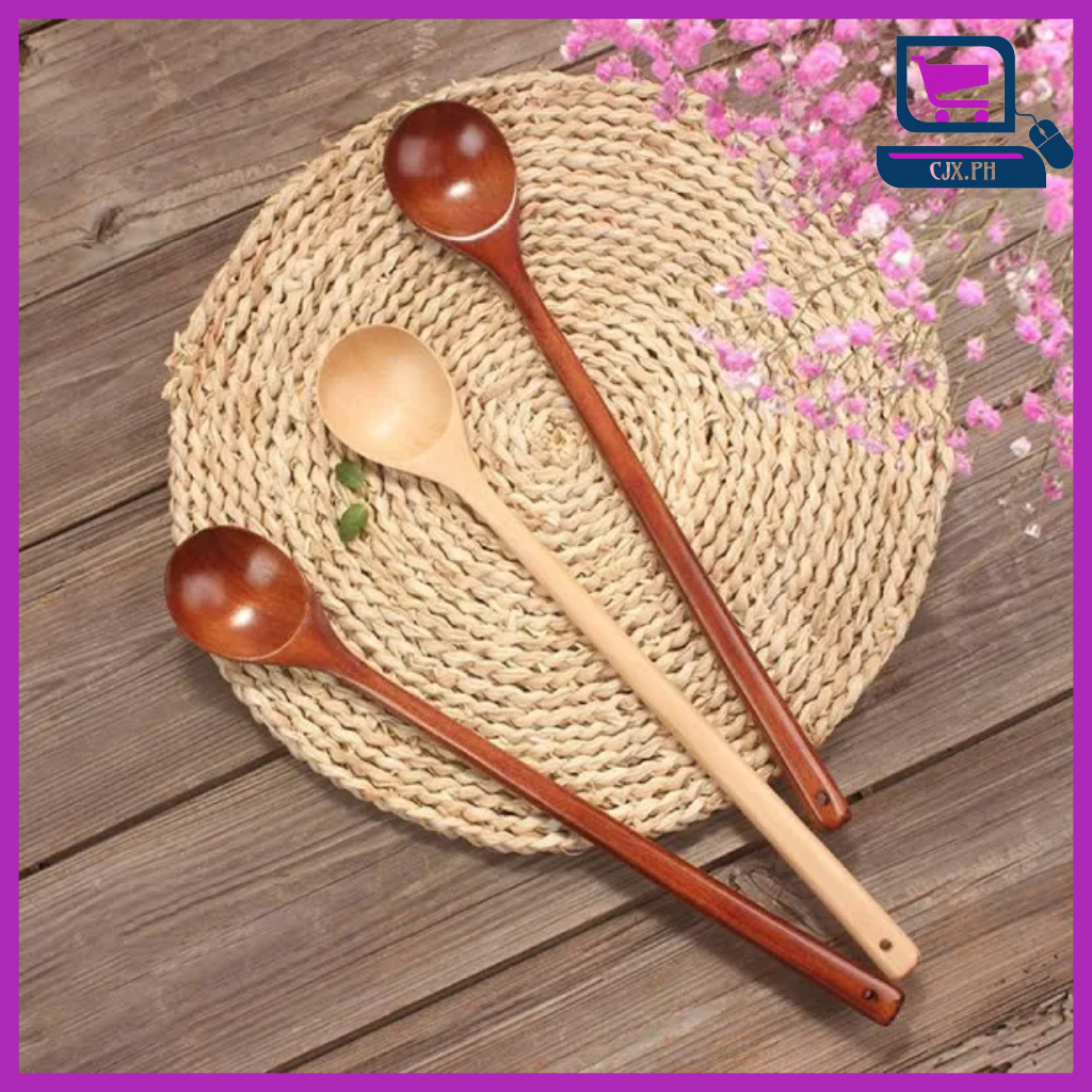 JASMINECHUA 1PC 33cm Hot Pot Long Handle Wooden Tableware Spoons ...