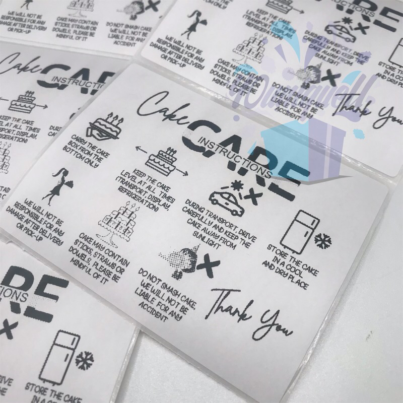 Cake Care Sticker (customized logo) | Shopee Philippines