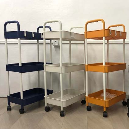 3 Layers PVC Push Cart Food, Accessory, Toys, Books, Basket Trolley ...