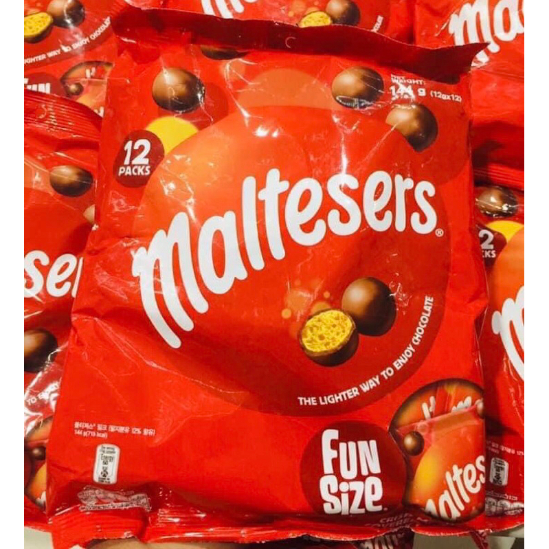 Maltesers Chocolate Fun Size 144g, Milk Chocolate Balls, Crunchy Bite ...