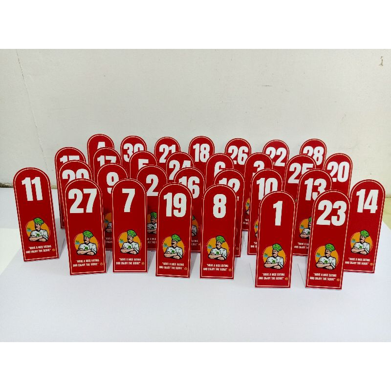 50 pcs Restaurant Table Number Standee | Shopee Philippines