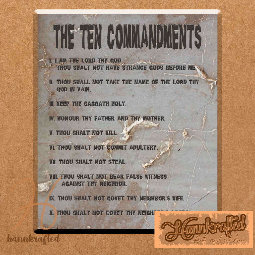 10 Commandments Poster Decoration Sintra Board/Waterproof Sticker ...