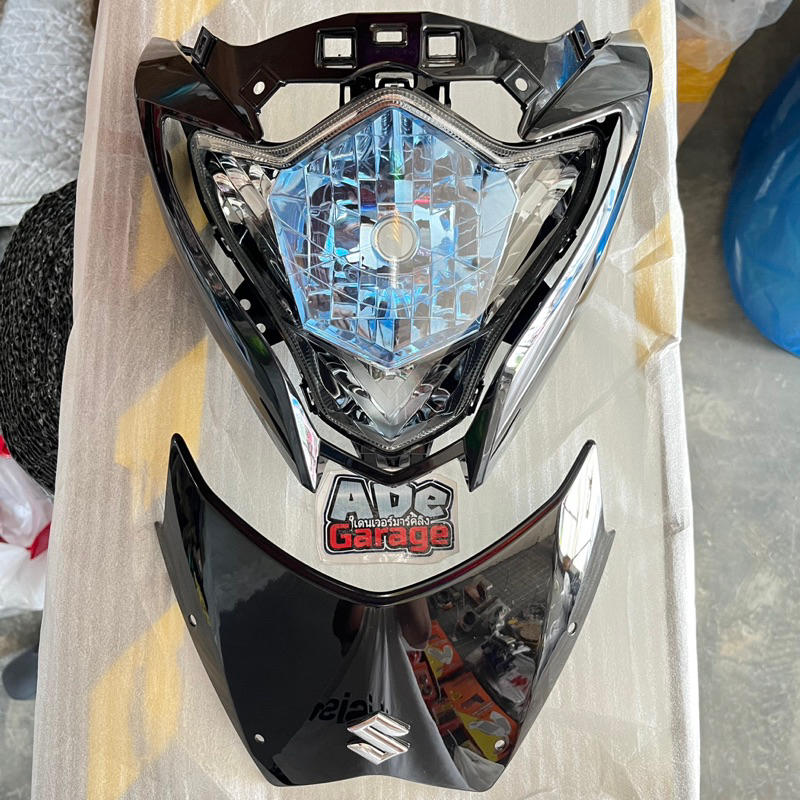 SGP Raider 150 Carb Blue Headlight Cowling Visor & Emblem (Suzuki ...