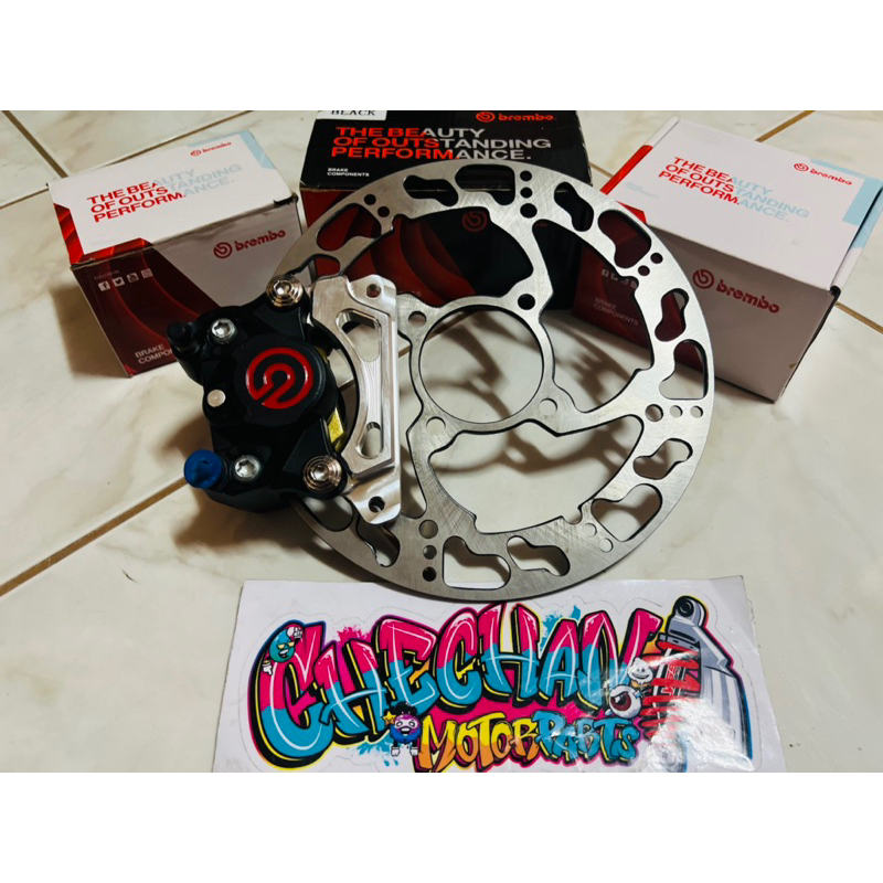 2POT CALIPER WITH BRACKET&DISC 220MM HONDA CLICK 125/150 | BEAT FI ...