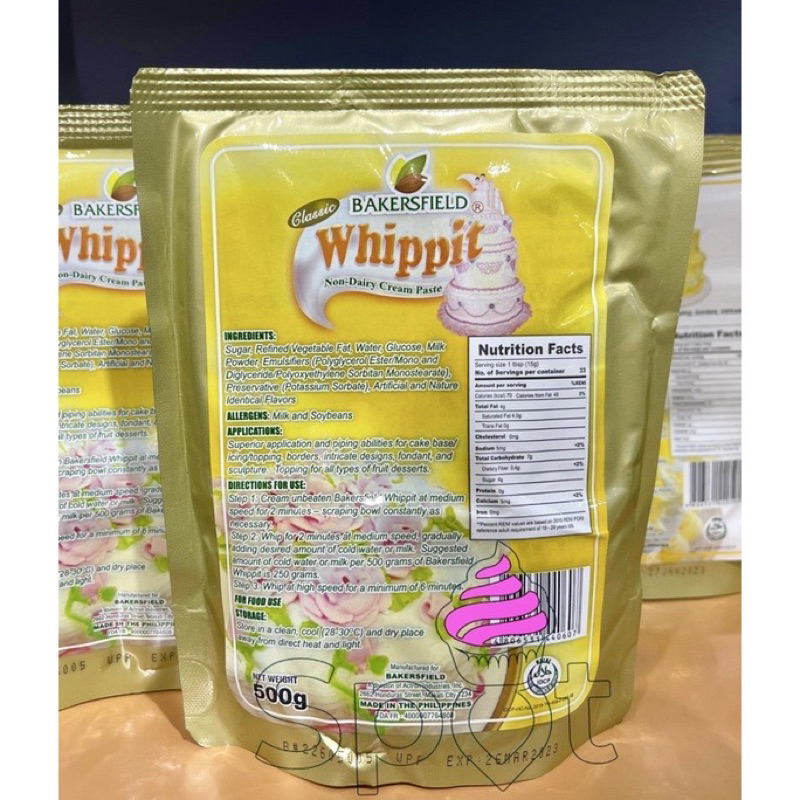 WhippIt Classic and Buttercream Bakersfield 1kg and 500g | Shopee ...