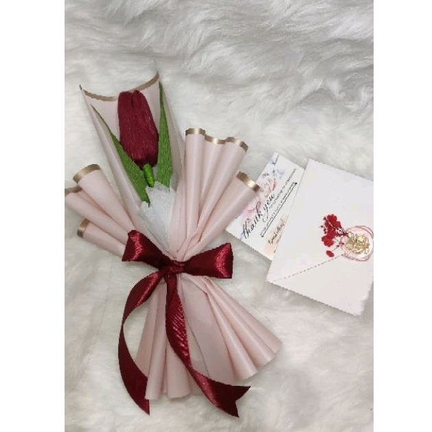 Mini Tulips Bouquet - crepe paper flower | Shopee Philippines
