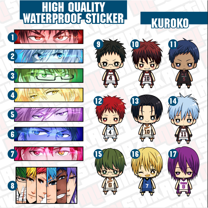 Kuroko Chibi Vinyl Waterproof Sticker | Shopee Philippines