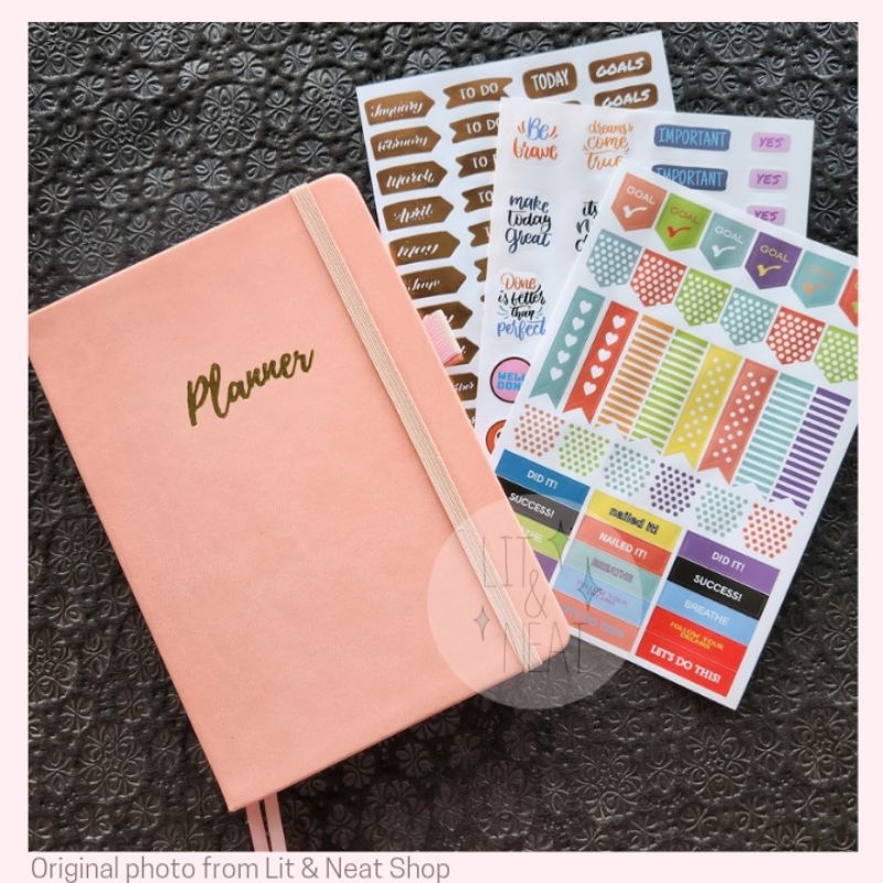 Undated Planner Goal Calendar Notebook colored pages w/ free stickers ...