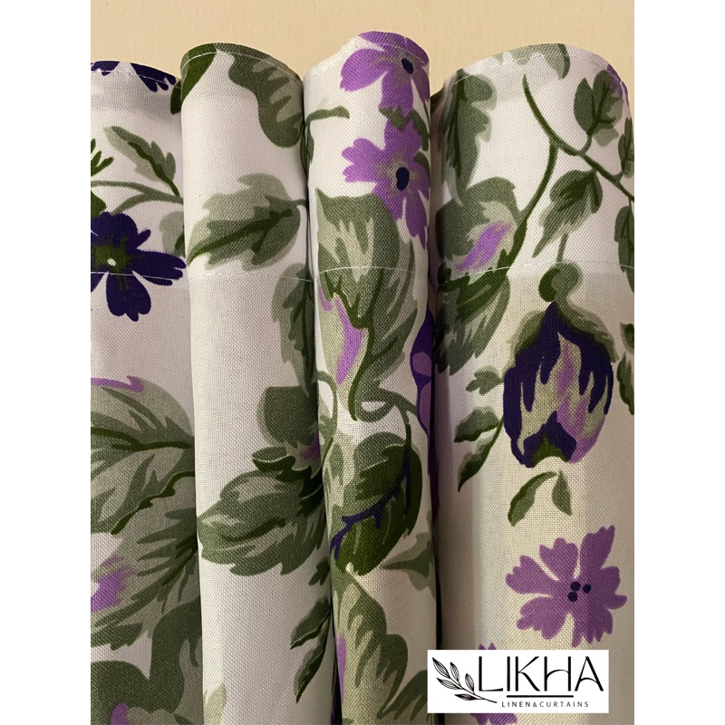 LIKHA - 3in1 Elegant Tanya Floral Print Ring Curtains ( 6ft/7ft ) - sold per PIECE/SET | Shopee ...