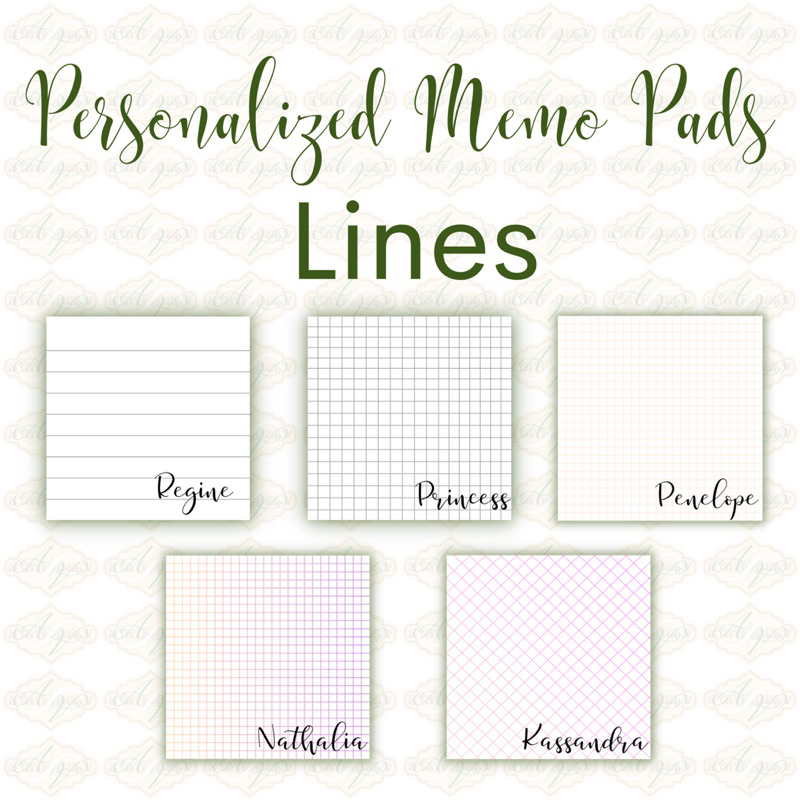 3x3 inches Non-Stick Personalized Line Memo Pads | Shopee Philippines