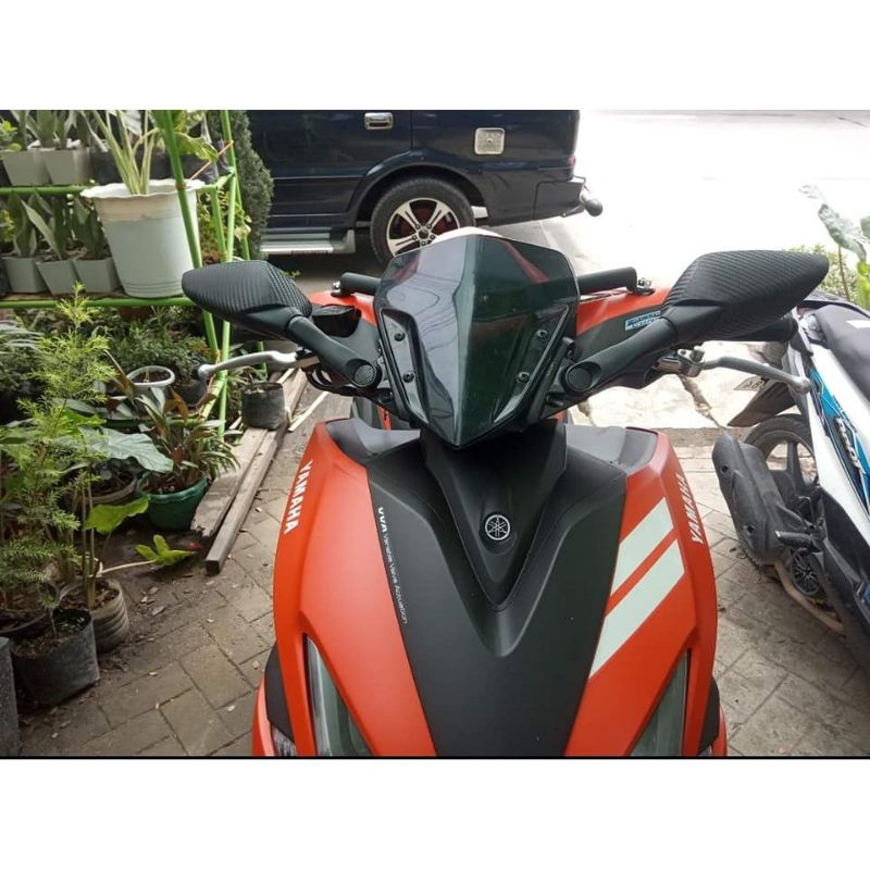 BRACKET SIDE MIRROR WITH VISOR FOR AEROX V1/ V2 (Made In Thailand ...
