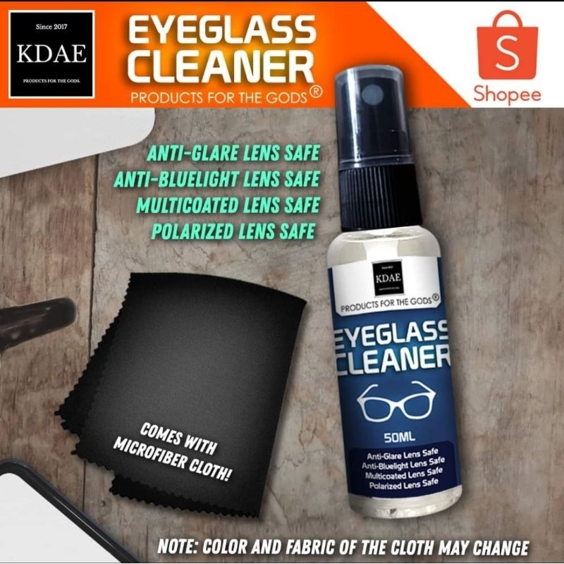 KDAE Eyeglass Cleaner 50 ml With Free Microfiber Cloth | Shopee Philippines