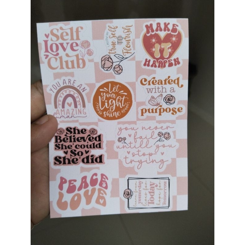 AFFIRMATION STICKER PACK journal WATERPROOF sticker pack | Shopee ...