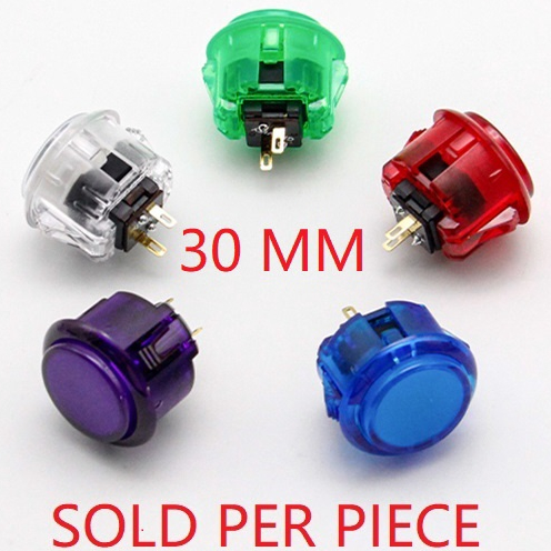 QANBA Gravity KS Clear 30 mm Mechanical Snap in Arcade Push Button with ...