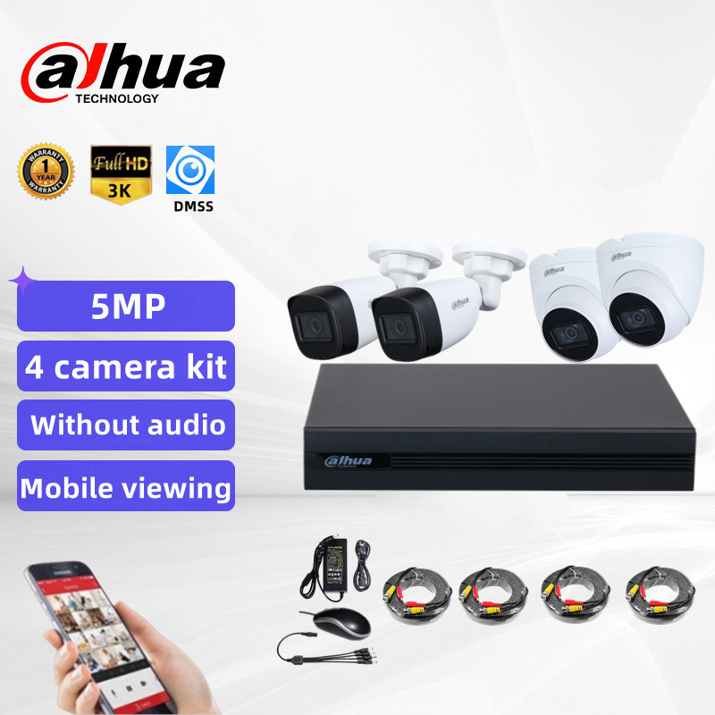 Dahua CCTV 5MP Camera Kit 4/8 CH CCTV Kit 3K HD 2MP Camera DVR Complete ...