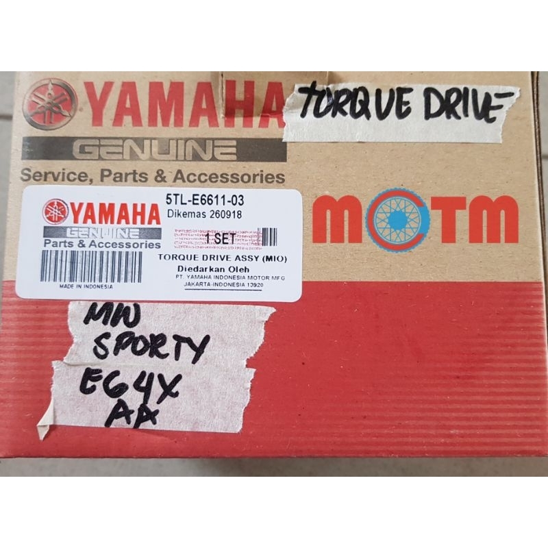 TORQUE DRIVE ASSEMBLY FOR YAMAHA MIO SPORTY (GENUINE PACKING) | Shopee ...
