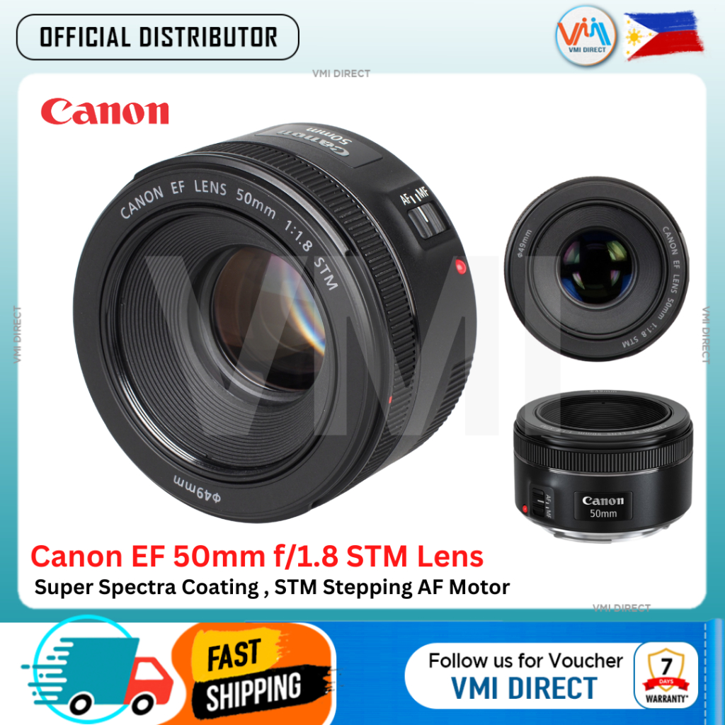 Canon EF 50mm f/1.8 STM Lens ,Super Spectra Coating ,STM Stepping AF ...