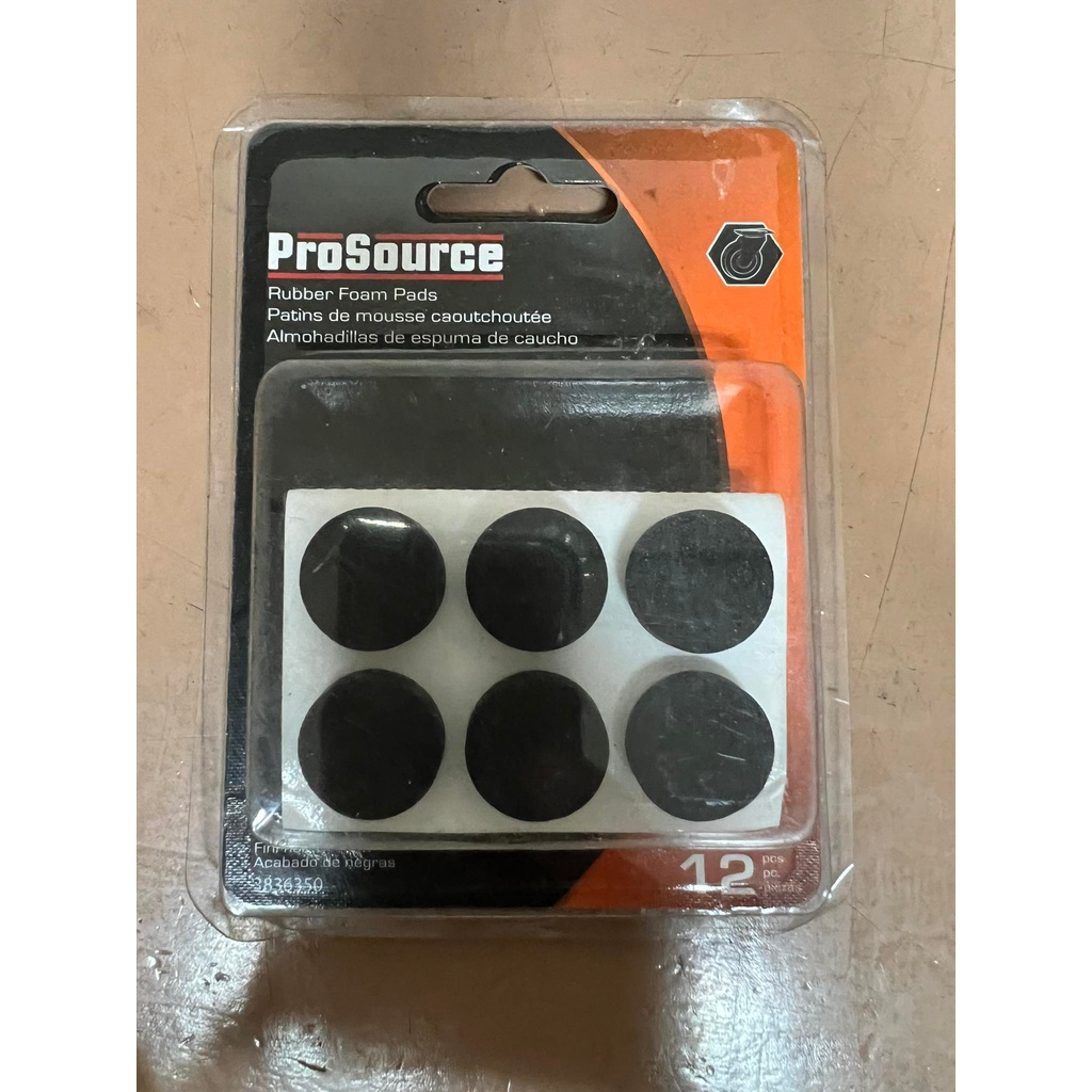 PROSOURCE/ORG 3836350 RUBBER FOAM PADS 3/4IN (19MM) BLACK TABLES LEG ...